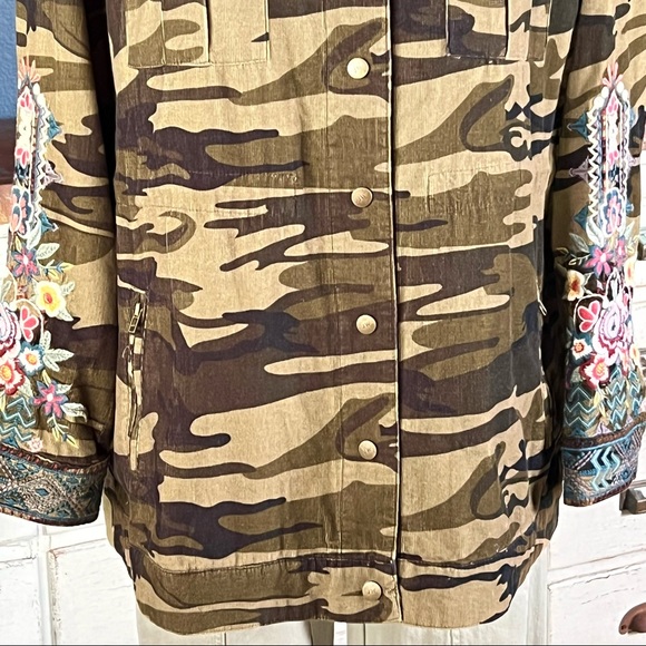 Johnny Was | Jackets & Coats | Johnny Was Raquel Camo Military Coat ...